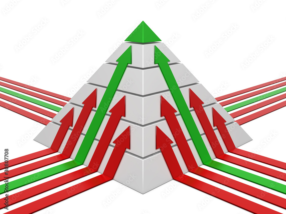 Pyramid chart with arrows Stock Illustration | Adobe Stock