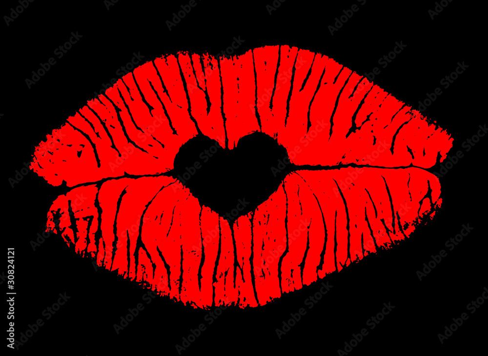 Kuss mit Liebe Stock-Illustration | Adobe Stock