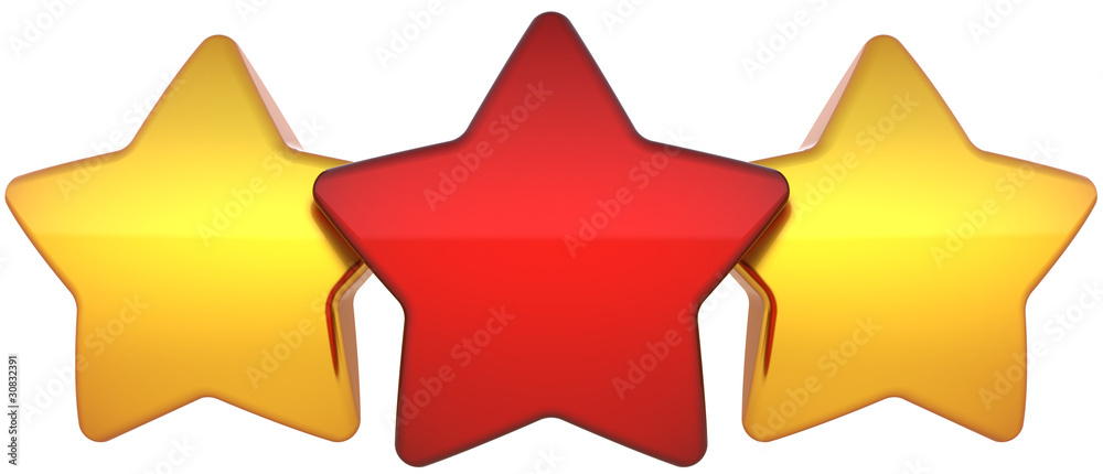 Star shapes three shiny (one red two golden) symbol leadership Stock ...