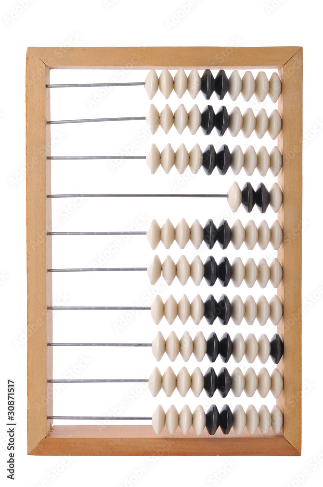 Old abacus on a white background Stock Photo | Adobe Stock
