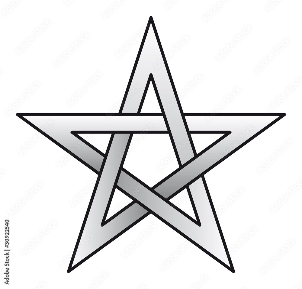 Pentagram, pentalpha, pentangle, star pentagon, the shape of a five ...