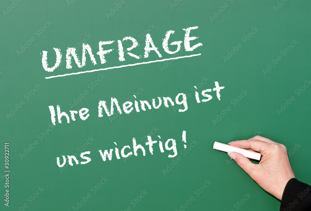 Kreidetafel Umfrage, Ihre Meinung ist uns wichtig Stock Illustration ...