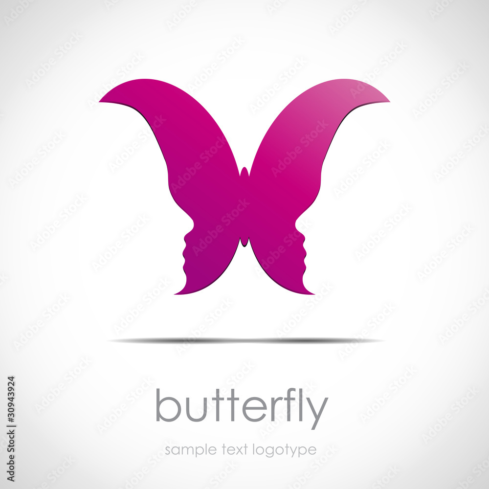 Logo butterfly with faces # Vector Stock Vector | Adobe Stock