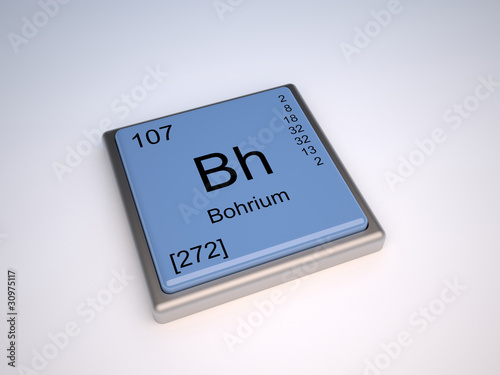 Bohrium chemical element of the periodic table with symbol Bh Stock ...
