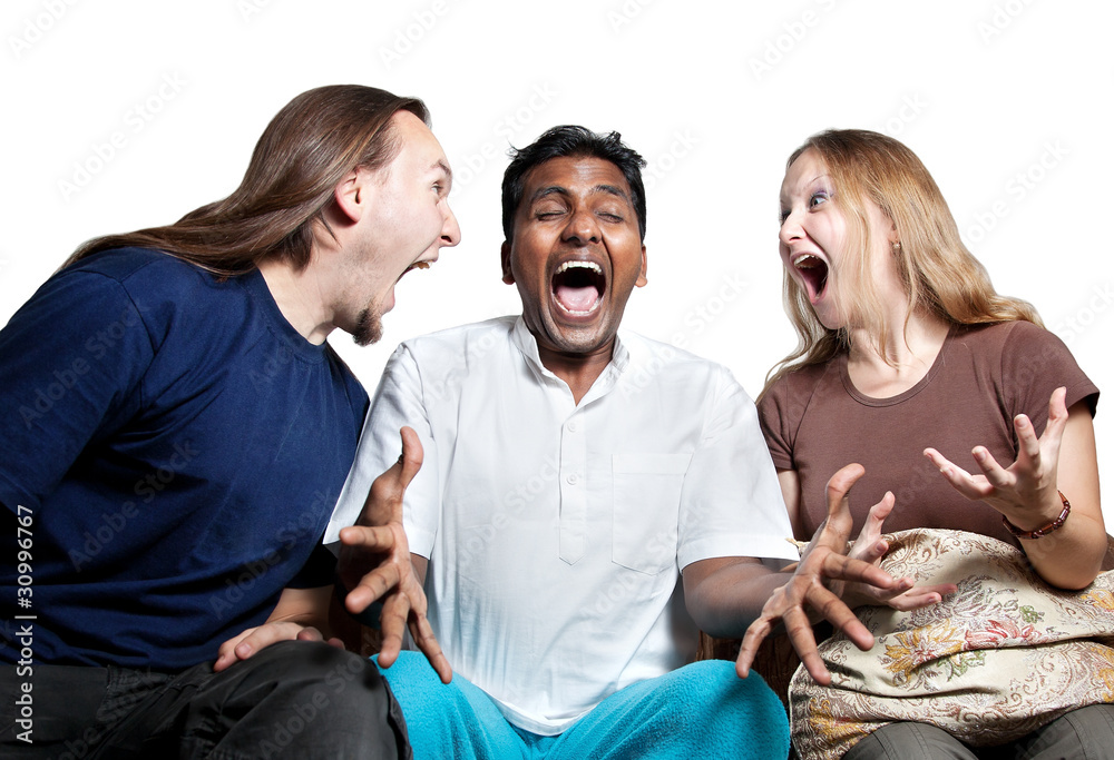 multicultural Tree people screaming Stock Photo | Adobe Stock