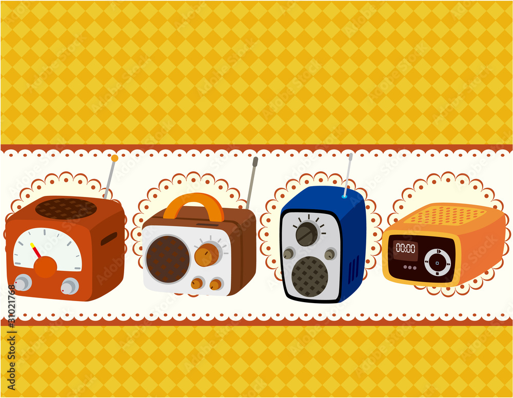 cartoon radio card Stock Vector | Adobe Stock