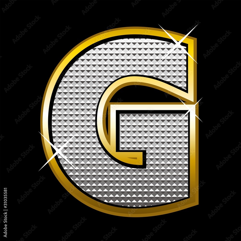 Bling bling font type_letter G Stock Vector | Adobe Stock