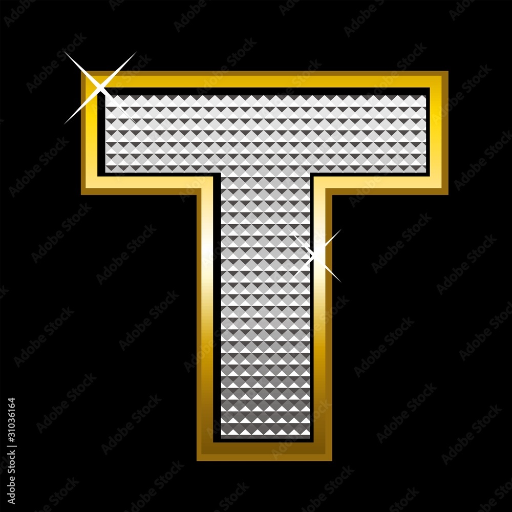 Bling bling font type_letter T Stock Vector | Adobe Stock