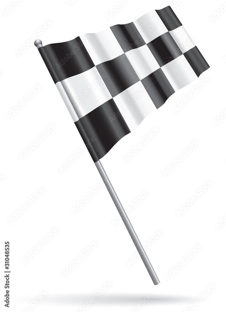 Vector single checkered flag, gradient only design (mesh free). Stock ...