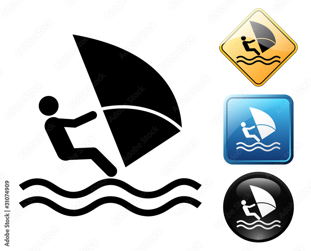 Windsurf pictogram and signs Stock Vector | Adobe Stock