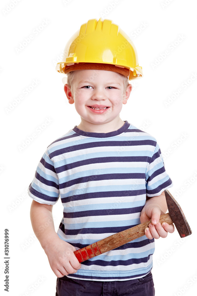 Kleinkind als Bauarbeiter Stock Photo | Adobe Stock