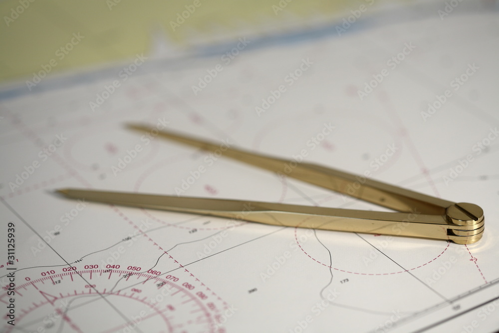 carta nautica con compasso Stock Photo | Adobe Stock