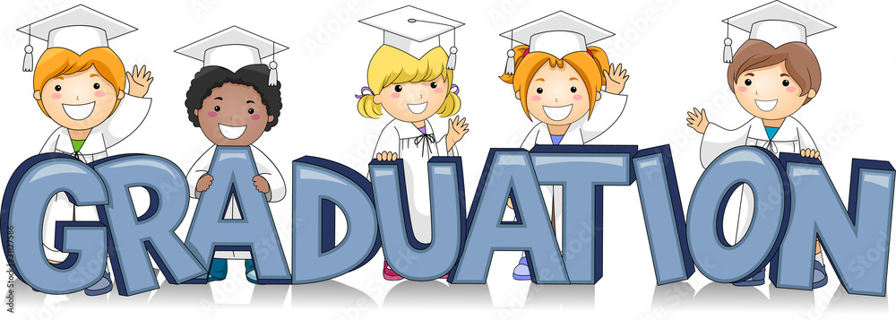 Graduating Kids Stock Vector | Adobe Stock