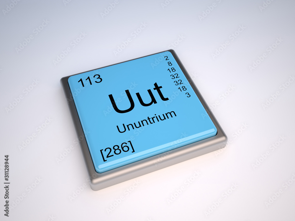 Ununtrium chemical element of the periodic table with symbol Uut Stock ...