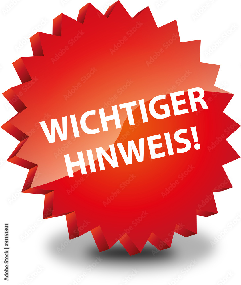 Button Rund Wichtiger Hinweis! Stock-Vektorgrafik | Adobe Stock