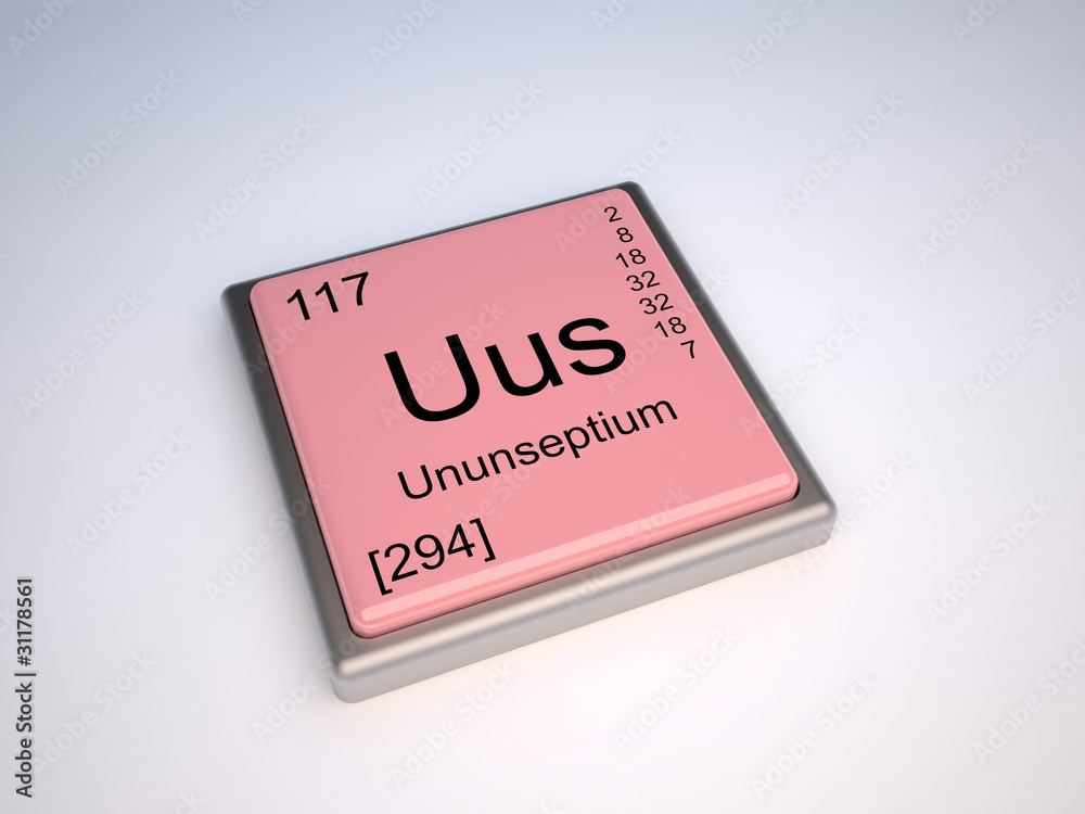 Ununseptium (Uus) chemical element of the periodic table Stock ...