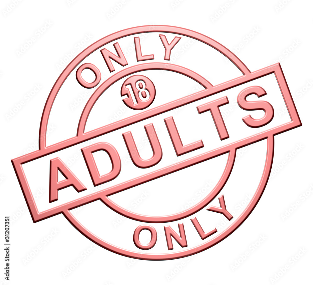 "Adults Only" Pink Icon Stock Illustration | Adobe Stock