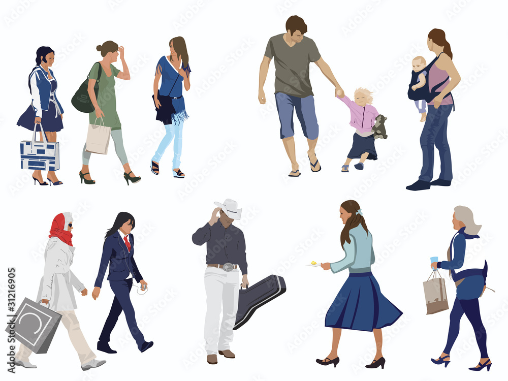 human figures on white Stock Vector | Adobe Stock