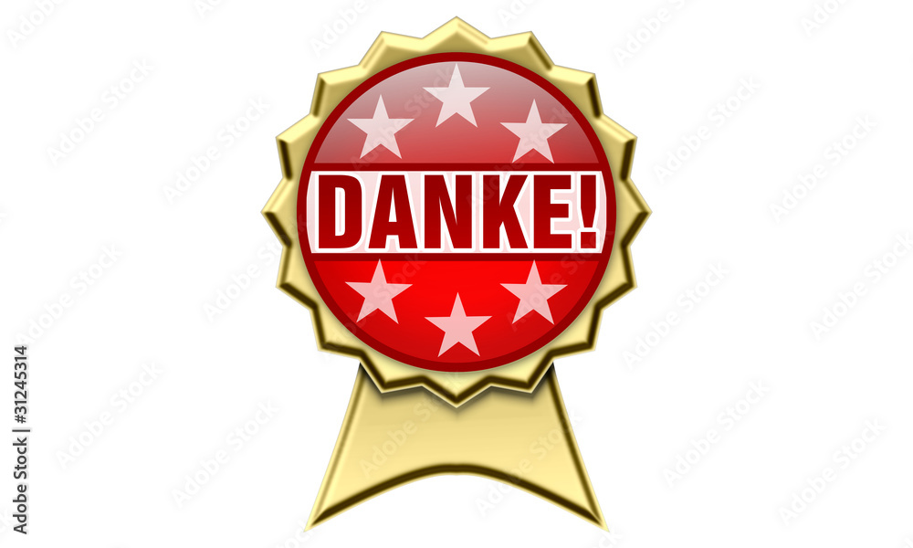 Danke-Siegel rot-gold Stock Illustration | Adobe Stock