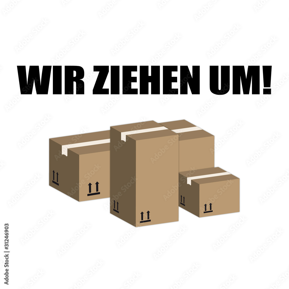 Wir ziehen um! Stock-Vektorgrafik | Adobe Stock