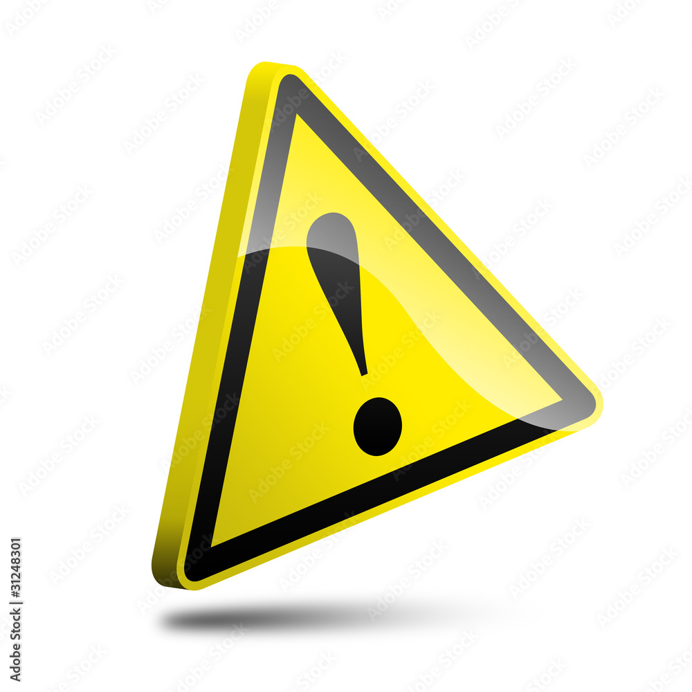 3D caution sign Stock Illustration | Adobe Stock