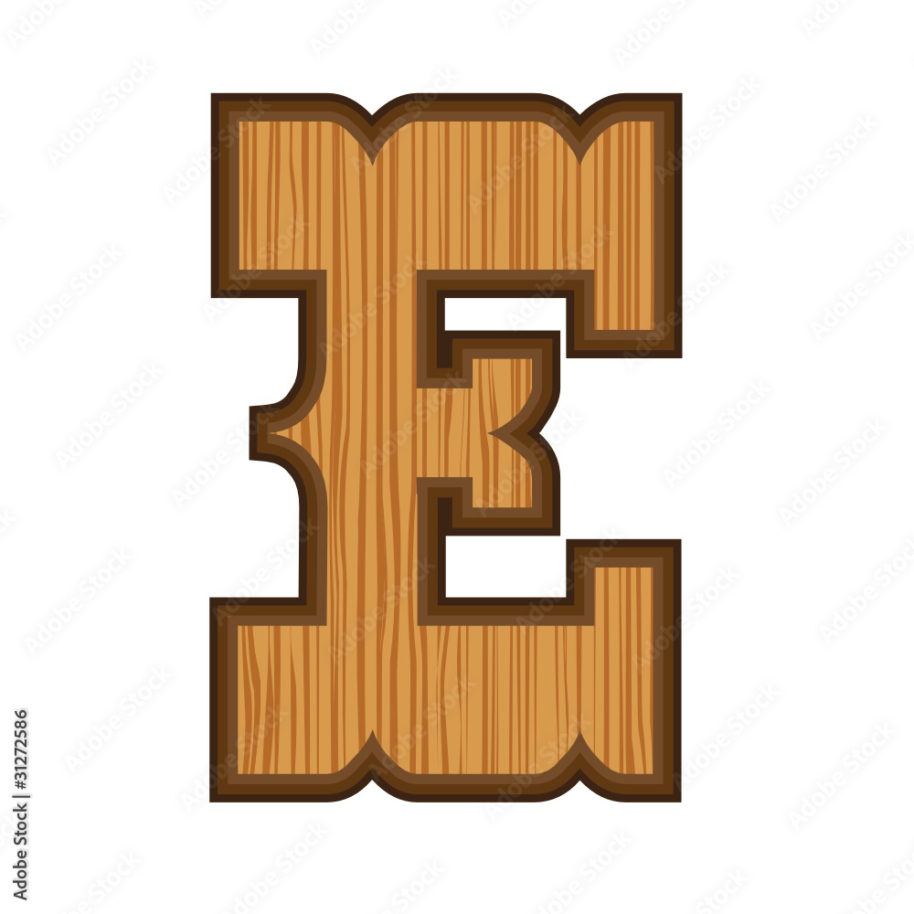 Western wood letter E Stock Vector | Adobe Stock