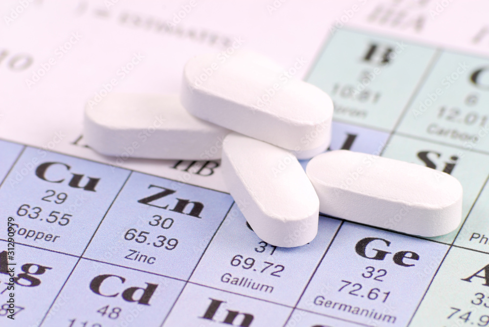 Zinc Pill on Periodic Table of Elements Stock Photo | Adobe Stock