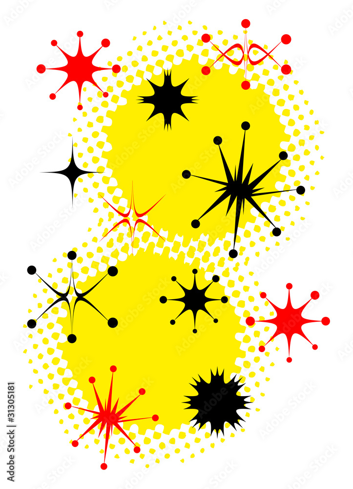 Retro Stars Clip Art Vintage Stock Illustration | Adobe Stock