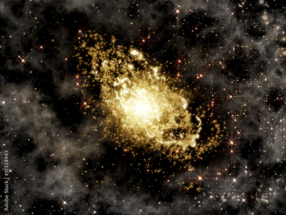 Galaxy, star clusters and gases as deep space background Stock ...