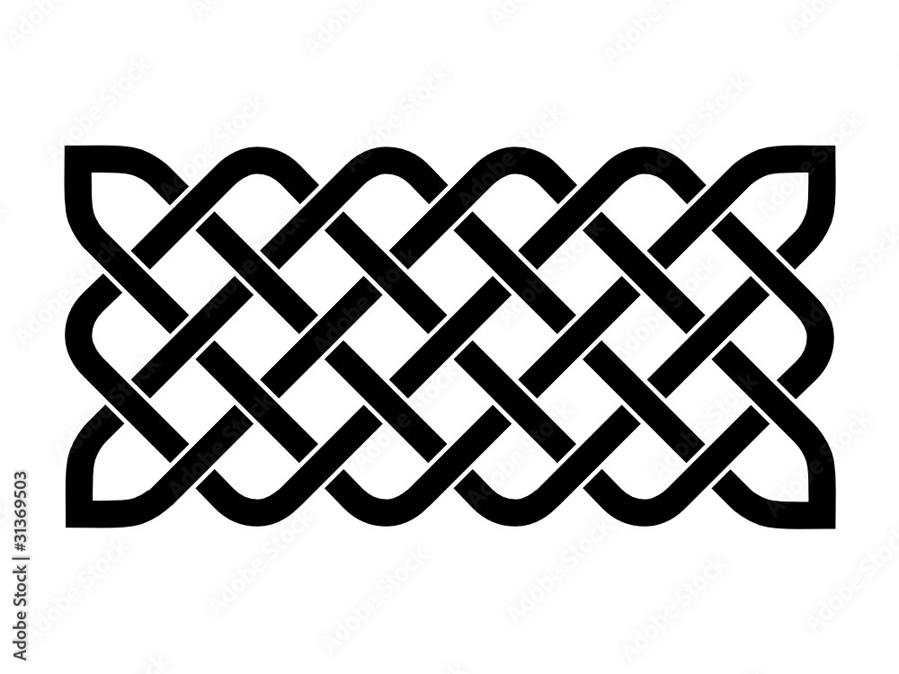 Celtic Knot (3x6) (Irish design pattern outline silhouette) Stock Vector | Adobe Stock