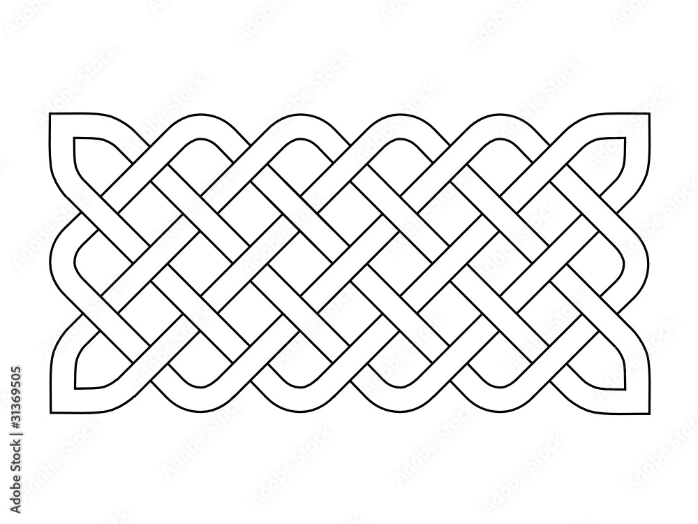 Celtic Knot (3x6) (Irish design pattern outline silhouette) Stock ...