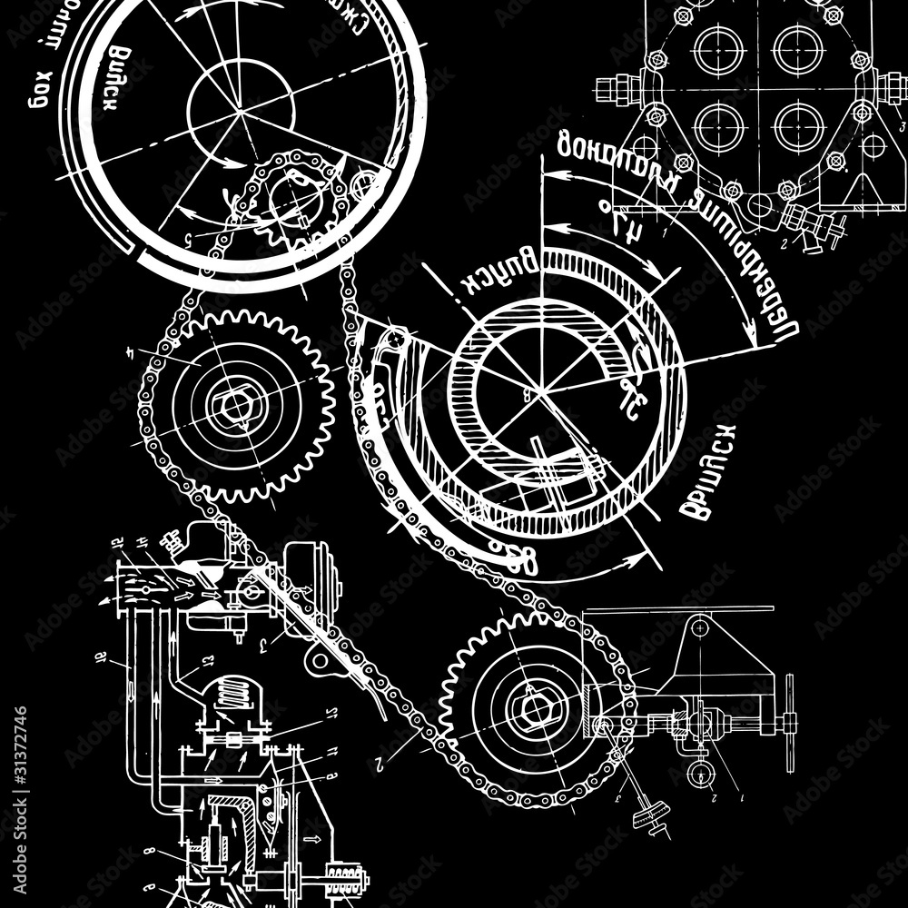 technical drawing Stock Vector | Adobe Stock