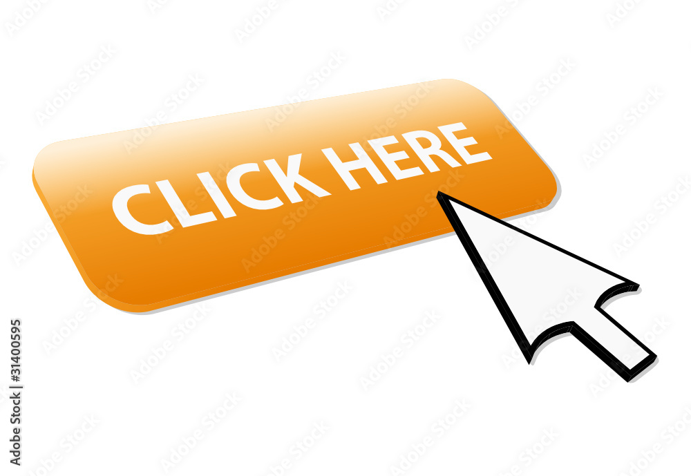 "CLICK HERE" Web Button (internet connection mouse cursor ok go) Stock ...