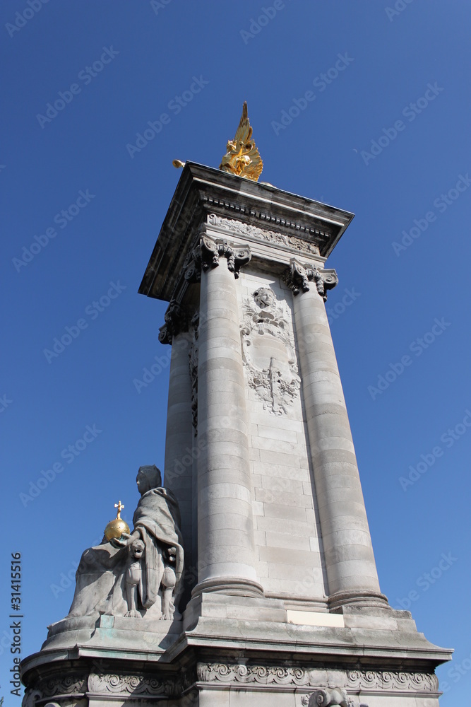 Colonne du Pont Alexandre III à Paris Stock Photo | Adobe Stock