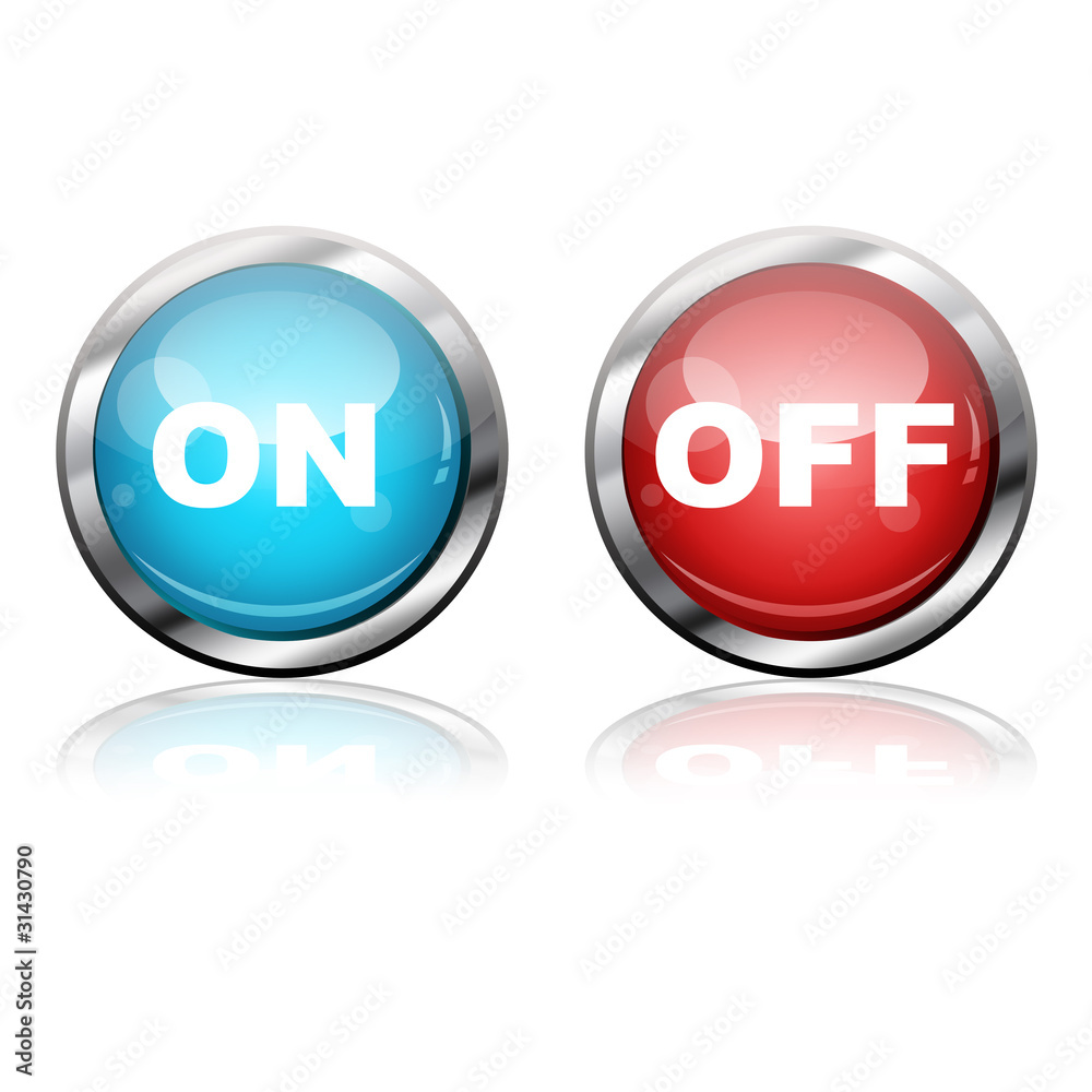 Botones futuristas texto ON y OFF Stock Illustration | Adobe Stock