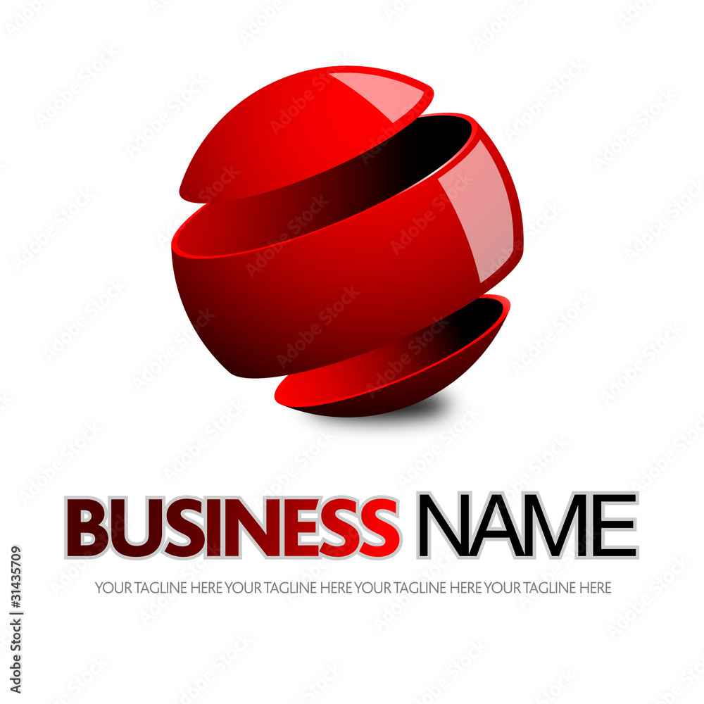 logo, 3d, sfera, cava Stock Vector | Adobe Stock