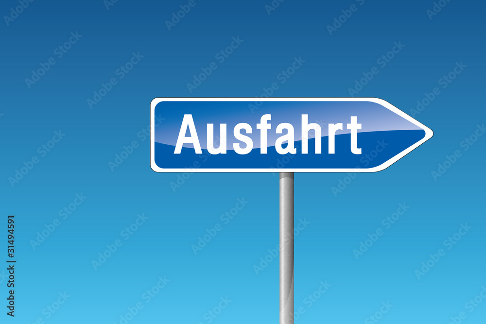 Verkehrszeichen 333 Ausfahrt von der Autobahn Stock-Vektorgrafik ...