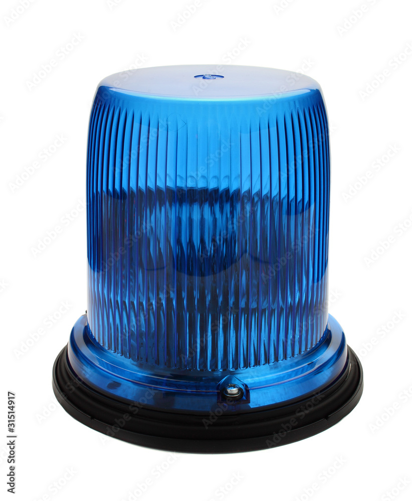 Blue flashing beacon. Stock Photo | Adobe Stock