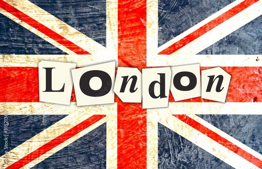DRAPEAU ANGLAIS LONDON Stock Illustration | Adobe Stock
