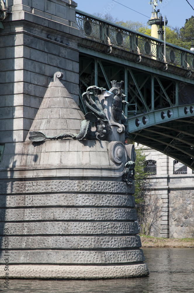 Hydra Sculpture on Bridge of River Vltava in Prague Stock Photo | Adobe ...