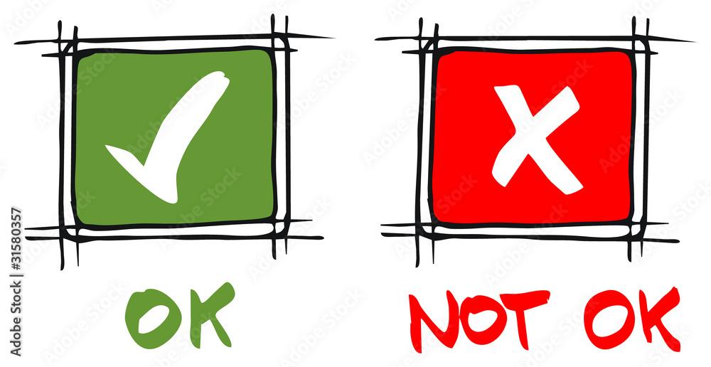 checkbox, ok - not ok Stock Vector | Adobe Stock