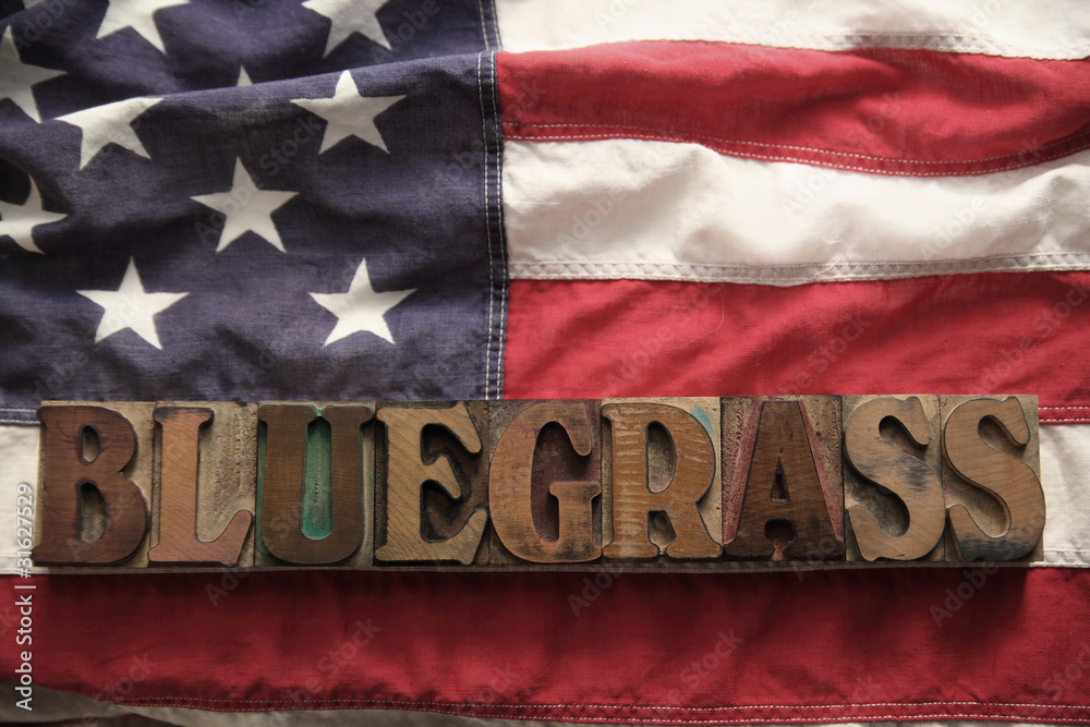 USA flag with bluegrass word Stock Photo | Adobe Stock