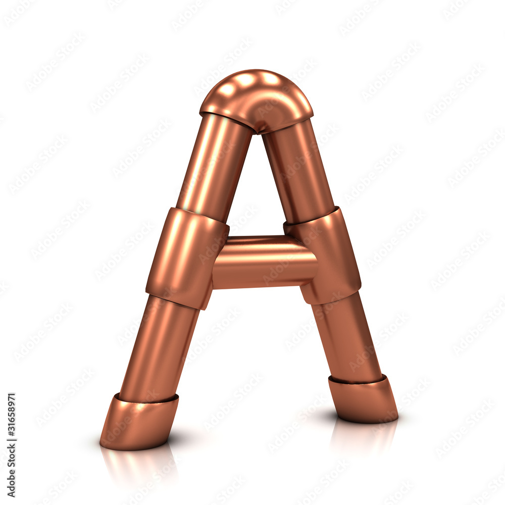 3d Copper tubing letter - A Stock Illustration | Adobe Stock