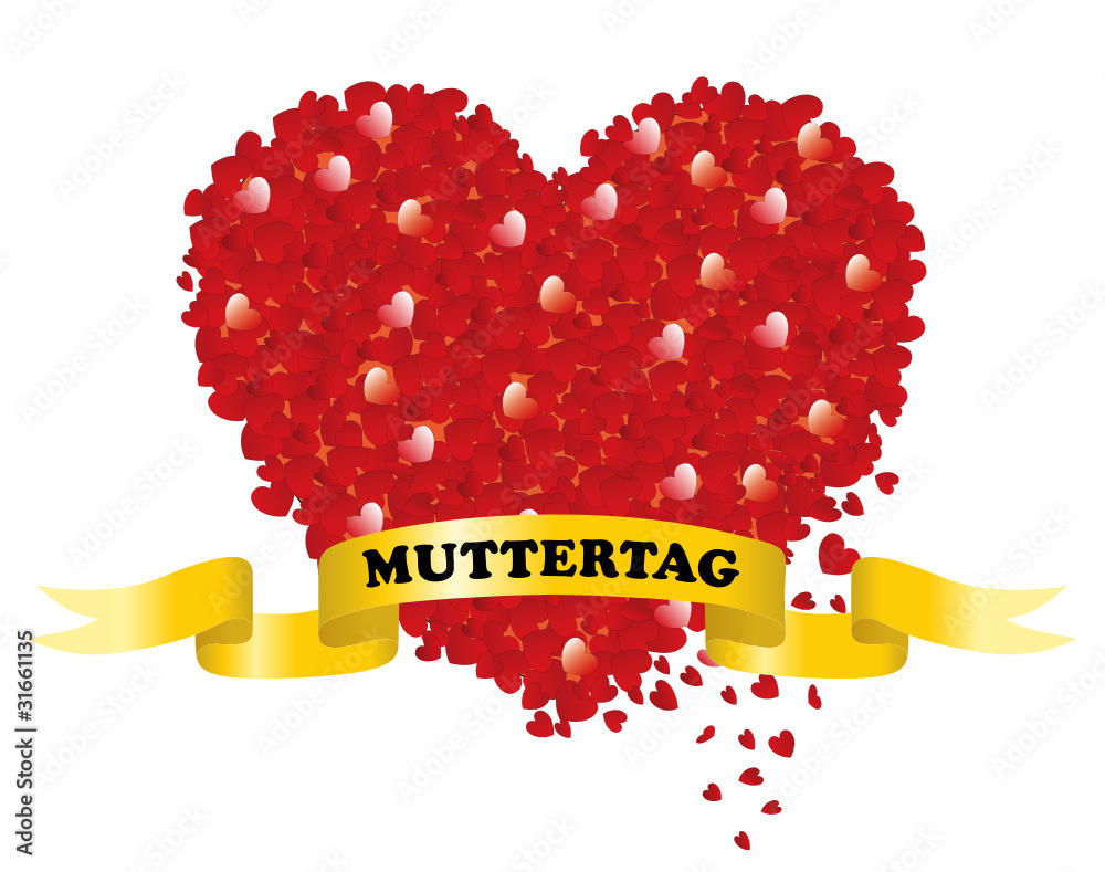 Herz mit "Muttertag" Banner Stock-Vektorgrafik | Adobe Stock