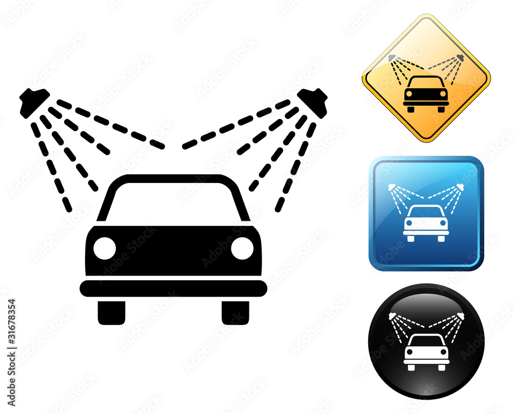 Car wash pictogram and signs Stock Vector | Adobe Stock