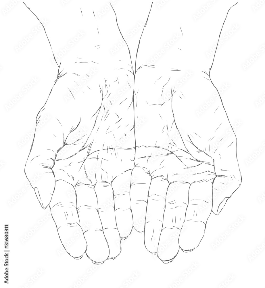 cupped hands Stock Vector | Adobe Stock