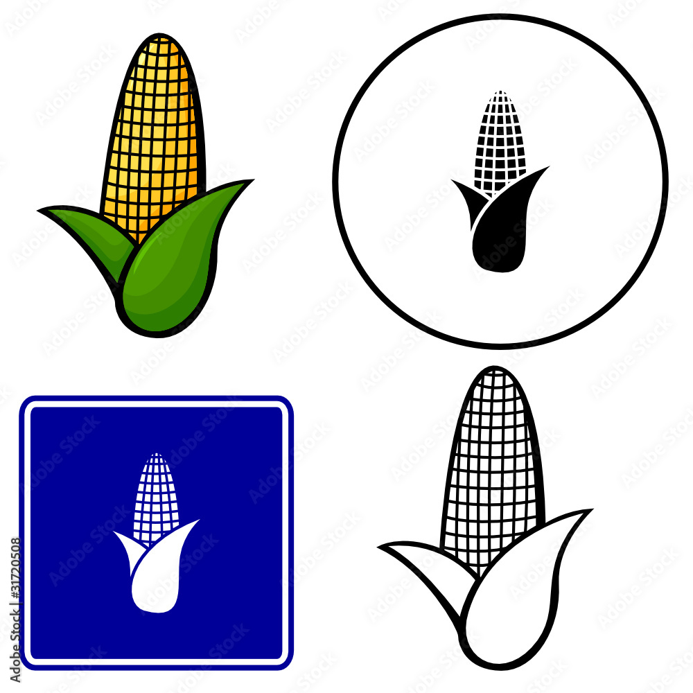 corn illustration sign and symbol Stock Vector | Adobe Stock