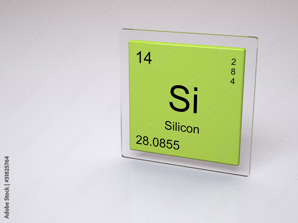 Silicon - symbol Si - chemical element of the periodic table Stock ...