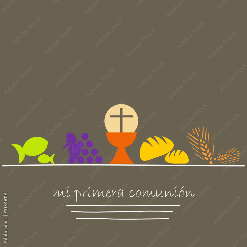 MI PRIMERA COMUNION vector de Stock | Adobe Stock