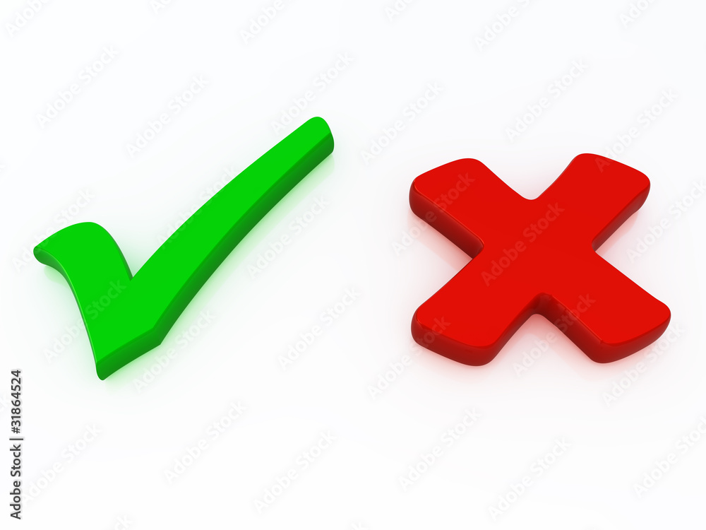 Right and wrong check mark signs Stock Illustration | Adobe Stock